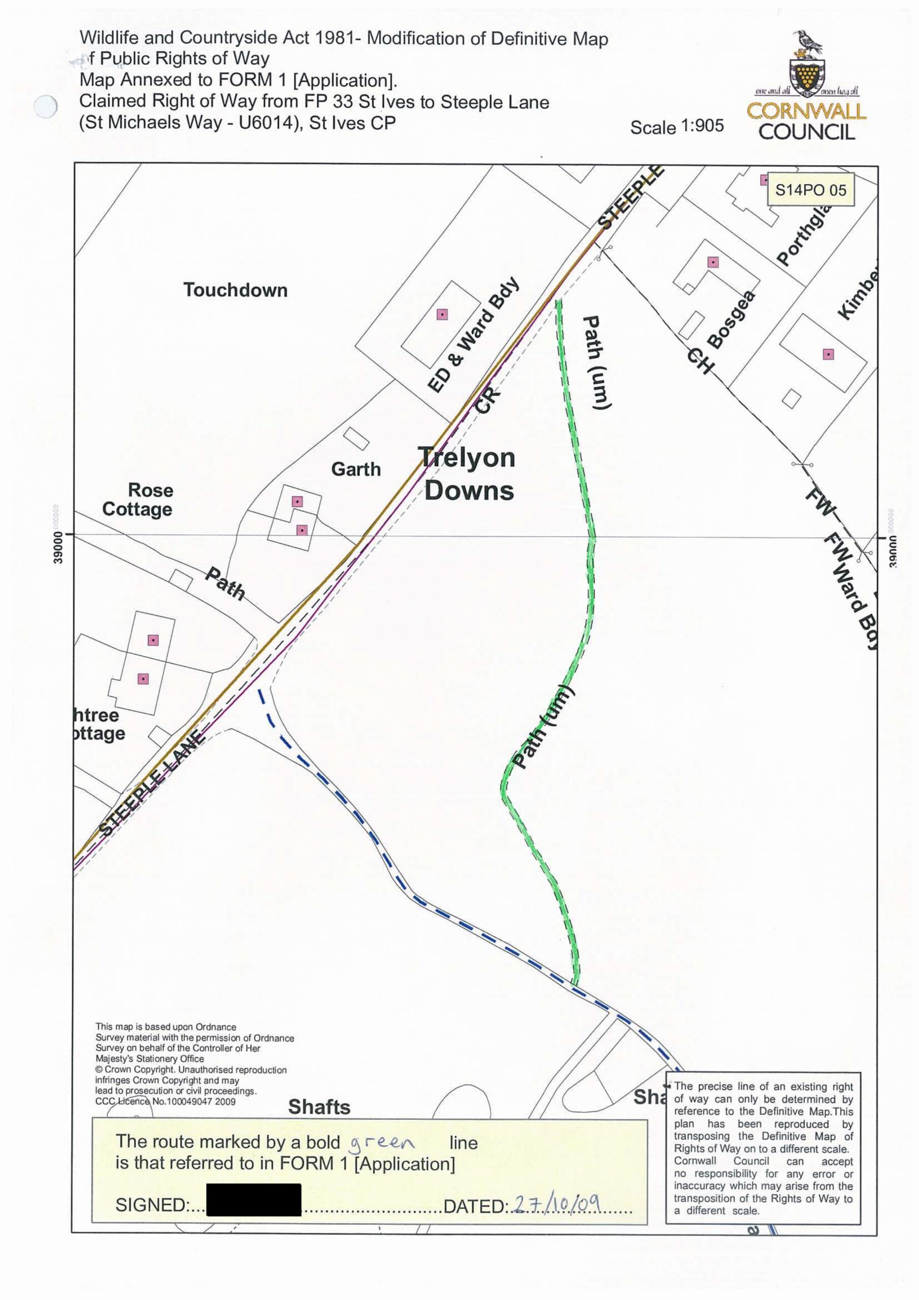 Trelyon Downs - Footpath - St Ives Town Council, Cornwall